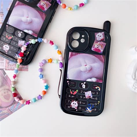 레트로 안테나폰 스노우볼 츄 아이폰 13 케이스