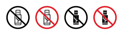 Usb 플래시 드라이브 없음 기호 벡터는 검은 색과 파란색으로 설정됩니다 0명에 대한 스톡 벡터 아트 및 기타 이미지 0명 Usb 메모리 Usb 케이블 Istock