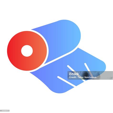 셀로판 플랫 아이콘입니다 셀로판 테이프 롤 포장 플라스틱 제품 디자인 개념 흰색 배경에 그라데이션 스타일 픽토그램 벡터 그래픽 0명에 대한 스톡 벡터 아트 및 기타 이미지