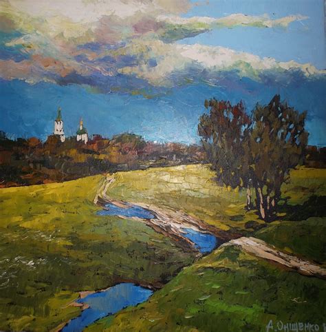 Summer Stroll 2013 By Alexandr Onishenko Oil On Black Canvas New