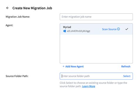 Creating A New Migration Job Egnyte