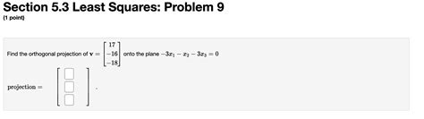 Solved Section Least Squares Problem Point Find Chegg