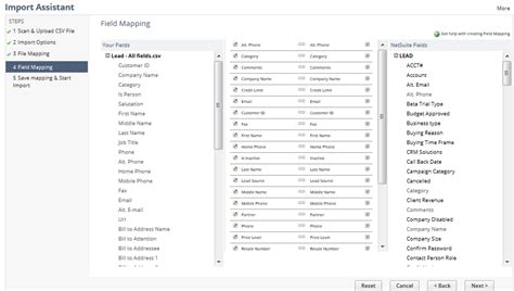 NetSuite Applications Suite Step Four Field Mapping