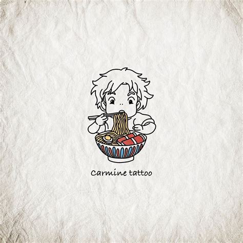 Carmine Tattoo 라면먹는 포뇨 예약 가능한 도안입니다 포트폴리오 목적으로 소정의 재료비로 작업합니다 예약은 프로필 링크를 통해 가능합니다