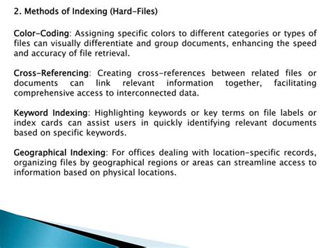 Mngt 21022office Management Lecture 7indexingandmethodsof