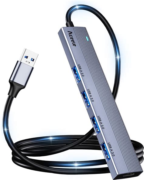 Aceele Port Usb Hub Splitter With Individual Led On Off Switches Usb Extension Hub With