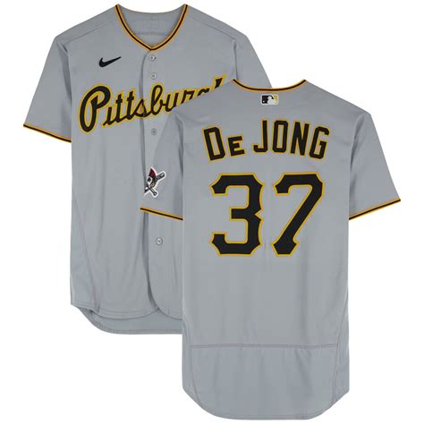 Chase De Jong Pittsburgh Pirates Fanatics Authentic Game Used 37 Gray