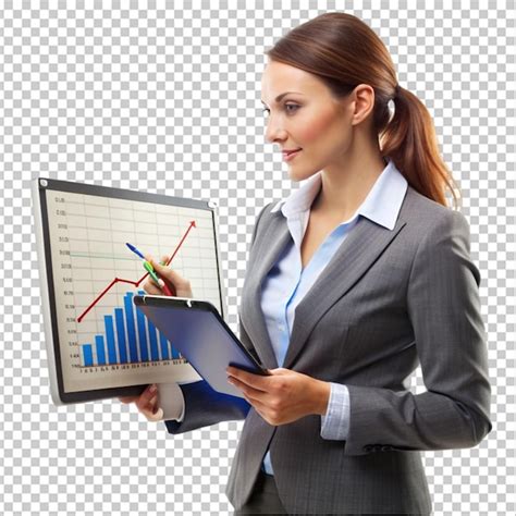 Businesswoman Analyzing Market Trends Premium Ai Generated Psd