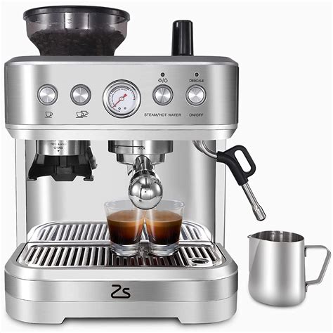 Professional Espresso Coffee Machine With Milk Frother And Grinder 15bar Compact Espresso And
