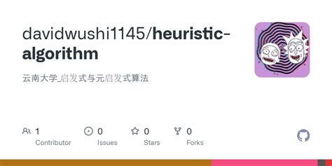 Github Davidwushi1145heuristic Algorithm 云南大学启发式与元启发式算法