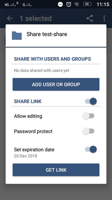 Share File Using Android App Cernbox Docs