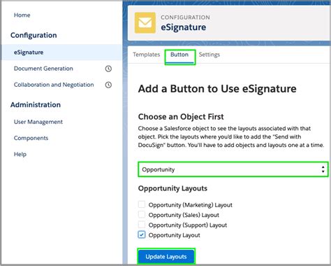 Add A Standard Send With Docusign Button To A Salesforce Layout