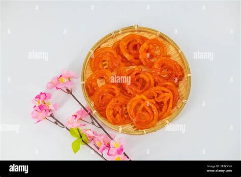 Jalebi Or Jilebi Jangri Traditional Indian Festival Sweet Isolated With White Background