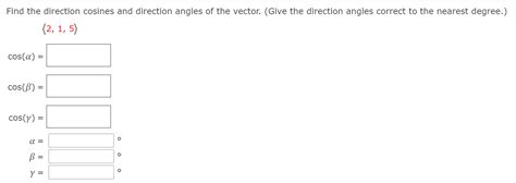 Solved Find The Direction Cosines And Direction Angles Of Chegg Com