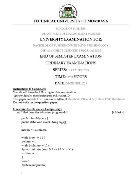 Cse 4102 Object Oriented Programming Pdf Class Computer