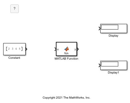 Implémenter des fonctions MATLAB dans Simulink avec des blocs MATLAB Function MATLAB