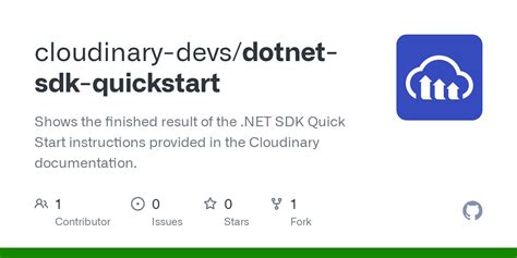 GitHub Cloudinary Devs Dotnet Sdk Quickstart Shows The Finished