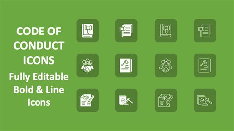 Code Of Conduct Icons For Google Slides And PowerPoint