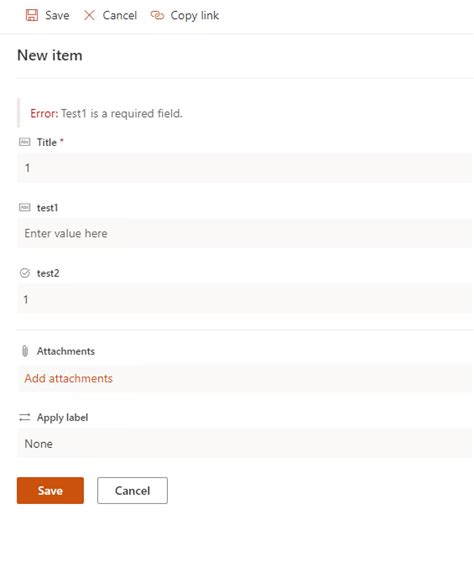 Making A Field Mandatory Based On Another Field In Sp Modern List Microsoft Qanda