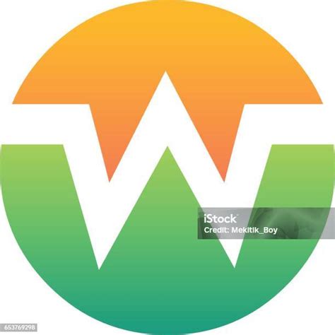 Letter W Symbol Inside Circle Design Template Elements Stock