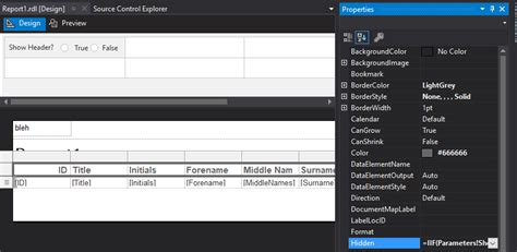 Reporting Services How Would You Dynamically Hide Or Display A Ssrs Header Based On A