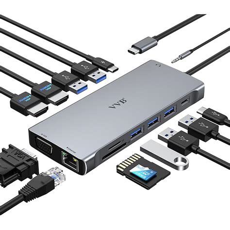 Buy Usb C Docking Station Dual Monitor Hdmi For Dell Hp Thunderbolt 3