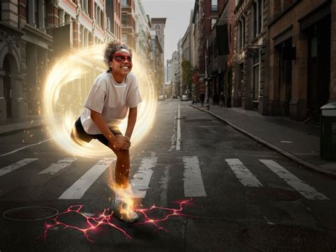 초능력을 가진 전체 샷 슈퍼 우먼 무료 사진