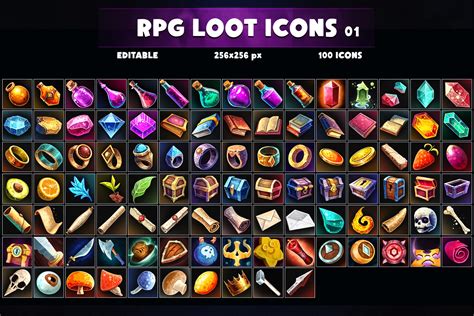 Rpg Game Loot Icons 01 2d Icons Unity Asset Store
