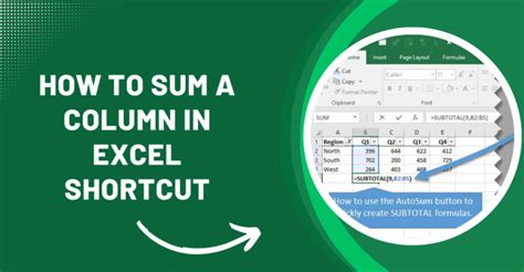 How To Sum A Column In Excel Shortcut Earn And Excel