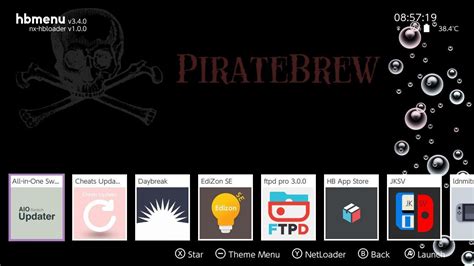 custom hbmenu theme and nsp file [piratebrew] made by me r switchpirates