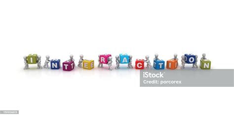 상호 작용 버즈 워드 큐브를 들고 비즈니스 사람들3d 렌더링 3차원 형태에 대한 스톡 사진 및 기타 이미지 3차원 형태