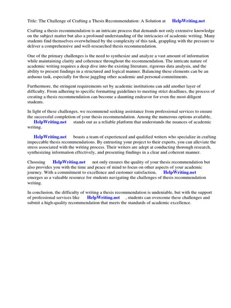 Thesis Recommendation Writing Pdf Thesis Essays