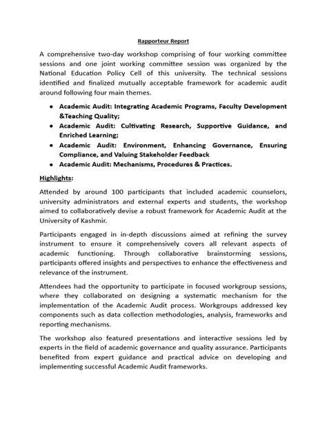 Cheif Rapporteur Report Pdf Governance Audit