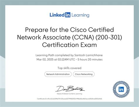 Ccna Course Completion Certificate Santosh Lamichhane