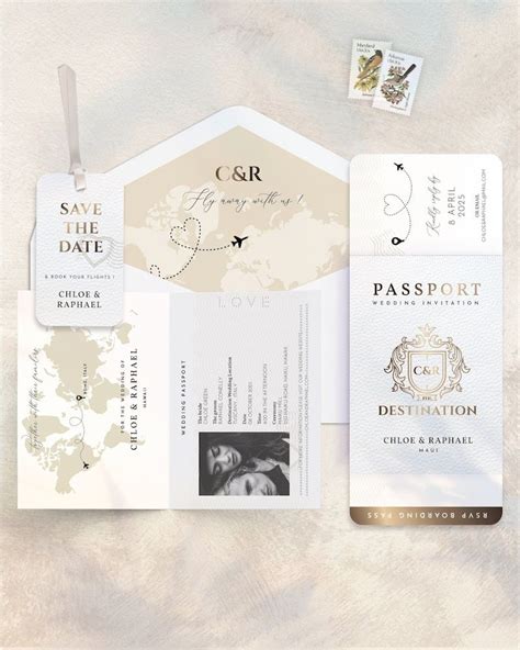 Destination Wedding Invitation Boarding Pass Invitation Printable