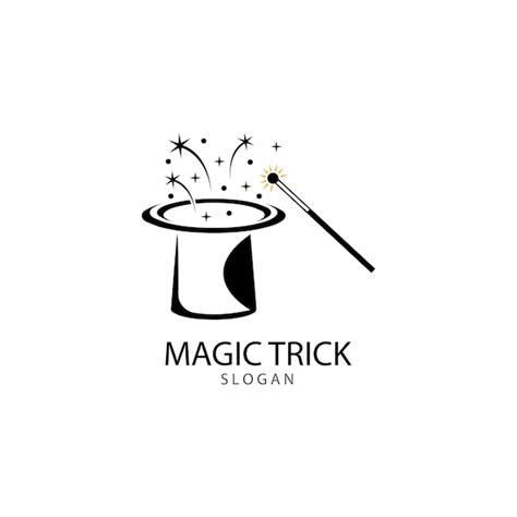 Иллюстрация волшебной шляпы с палочкой Премиум векторы
