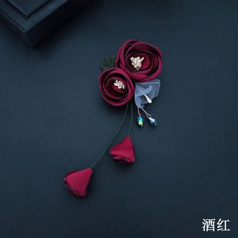 Badu Bg Корейски брошки с цветя от висок клас от плат за жени Моден плат Пискюл Корсаж Женска