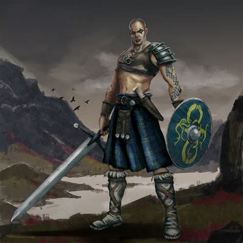 Celtic Scottish Highlander Warrior Highlander Excited Scottish Warrior