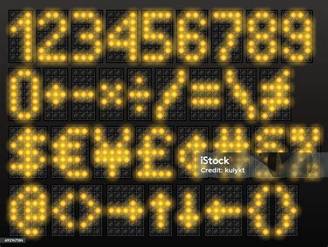 Led 도트매트릭스 기술을 기반으로 하는 디지털 글꼴 디지털 화면에 대한 스톡 벡터 아트 및 기타 이미지 디지털 화면 테크놀로지 문자 Istock