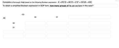 Solved Complete A Karnaugh Map Based On The Following Boolean