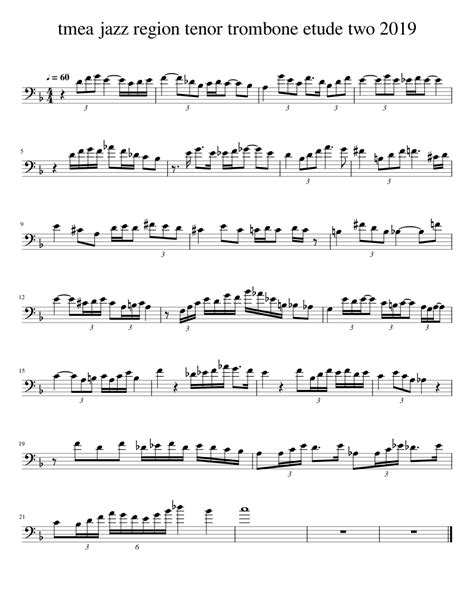 Tmea Jazz Region Tenor Trombone Etude 2revised Sheet Music For