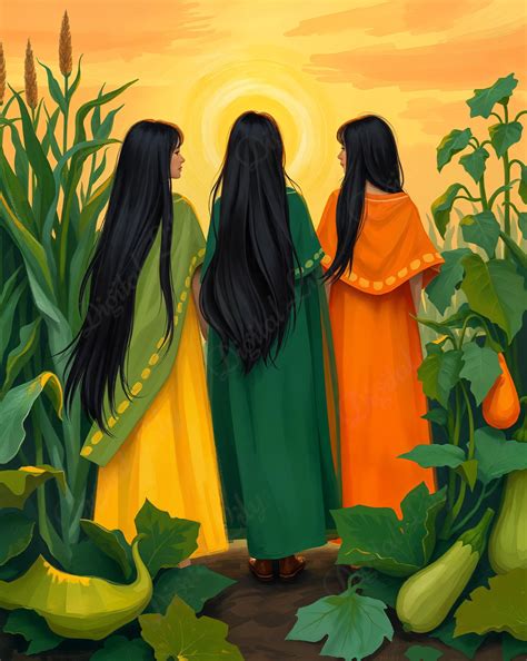 The Three Sisters Poster Corn Green Beans And Squash Poster Wall Art Native American Harvest