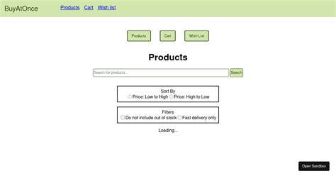 E Commerce Backup Codesandbox