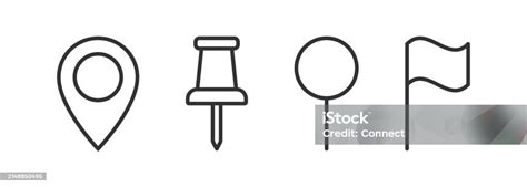 맵 핀 아이콘입니다 위치 포인터 벡터입니다 내비게이션 위치 마커입니다 지오 깃발 버튼 바늘 기호 0명에 대한 스톡 벡터 아트 및 기타 이미지 Istock