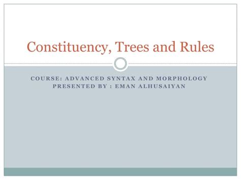 Constituency Trees And Rules Pdf Programming Languages Computing