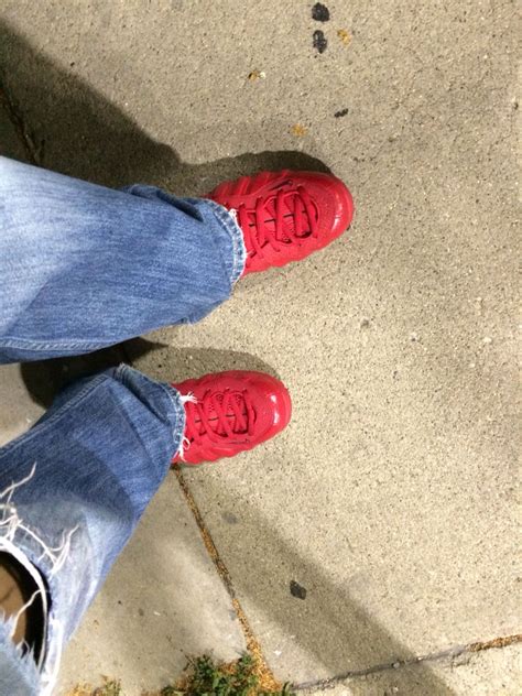 742015 Ripped Jeans And Red Foampositesmurica Red