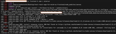 reactjs can t install npm package getting weird error stack overflow