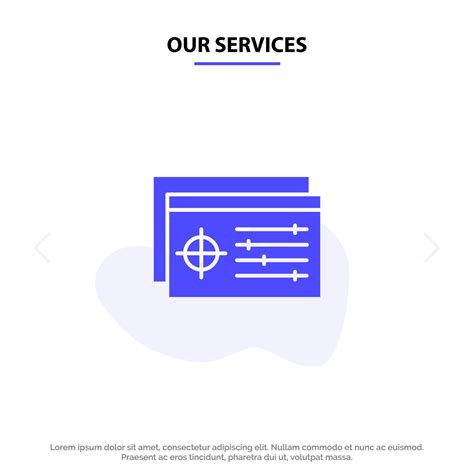 our services setting controller target object solid glyph icon web card