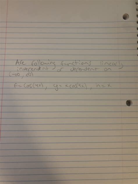 solved are following functions linearly independent or