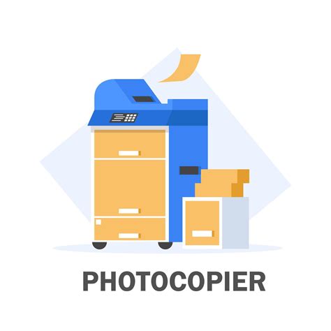 Office Professional Multi Function Printer Scanner Isolated Flat Illustration 12942755 Vector